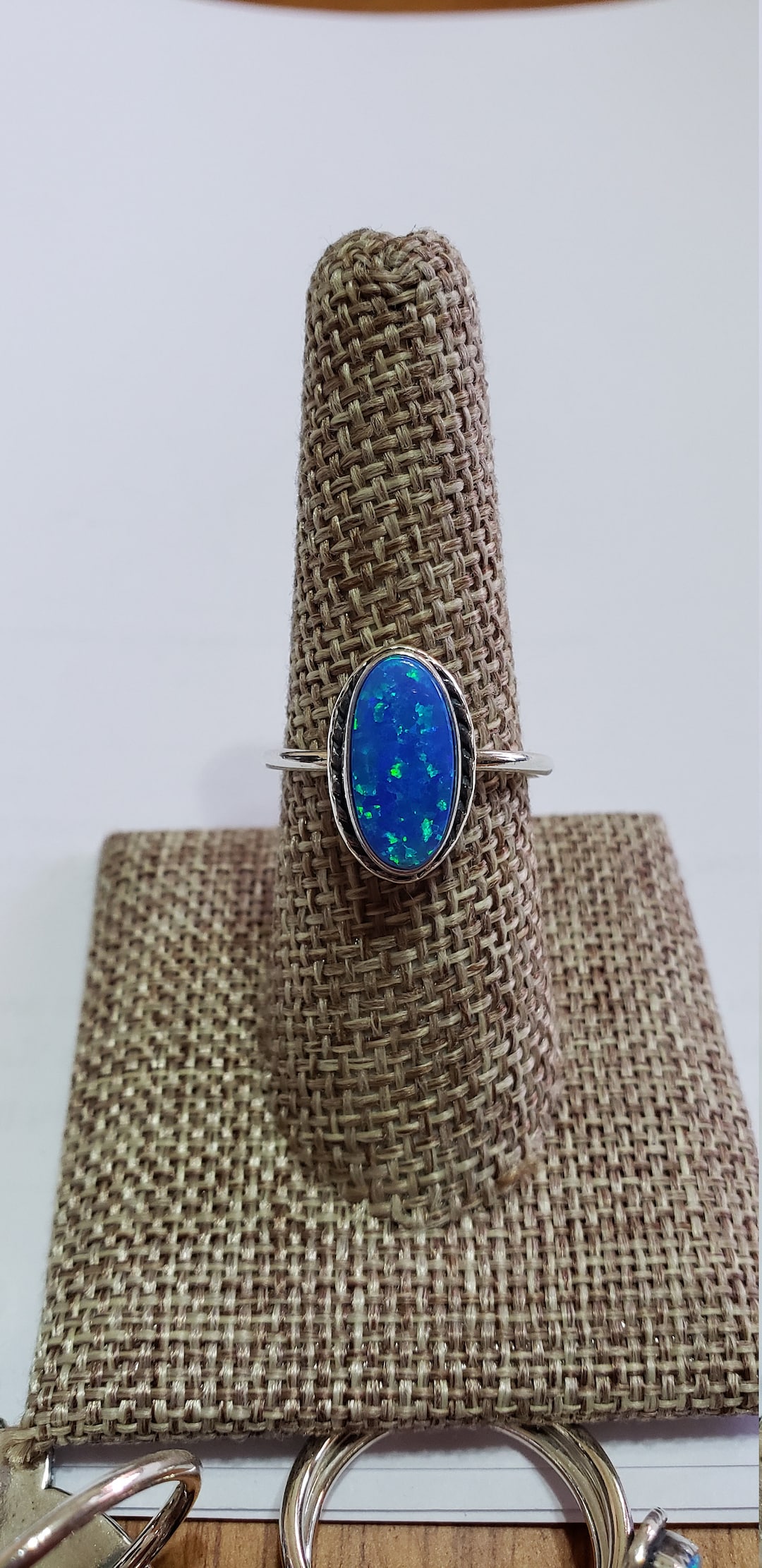 Blue Fire Opal Ring/sterling Silver/for Her/deep Blue Opal Ring/oval ...
