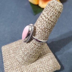 Oval Pink Conch Shell Ring/sterling Silver Queen Conch Shell Ring/conch ...