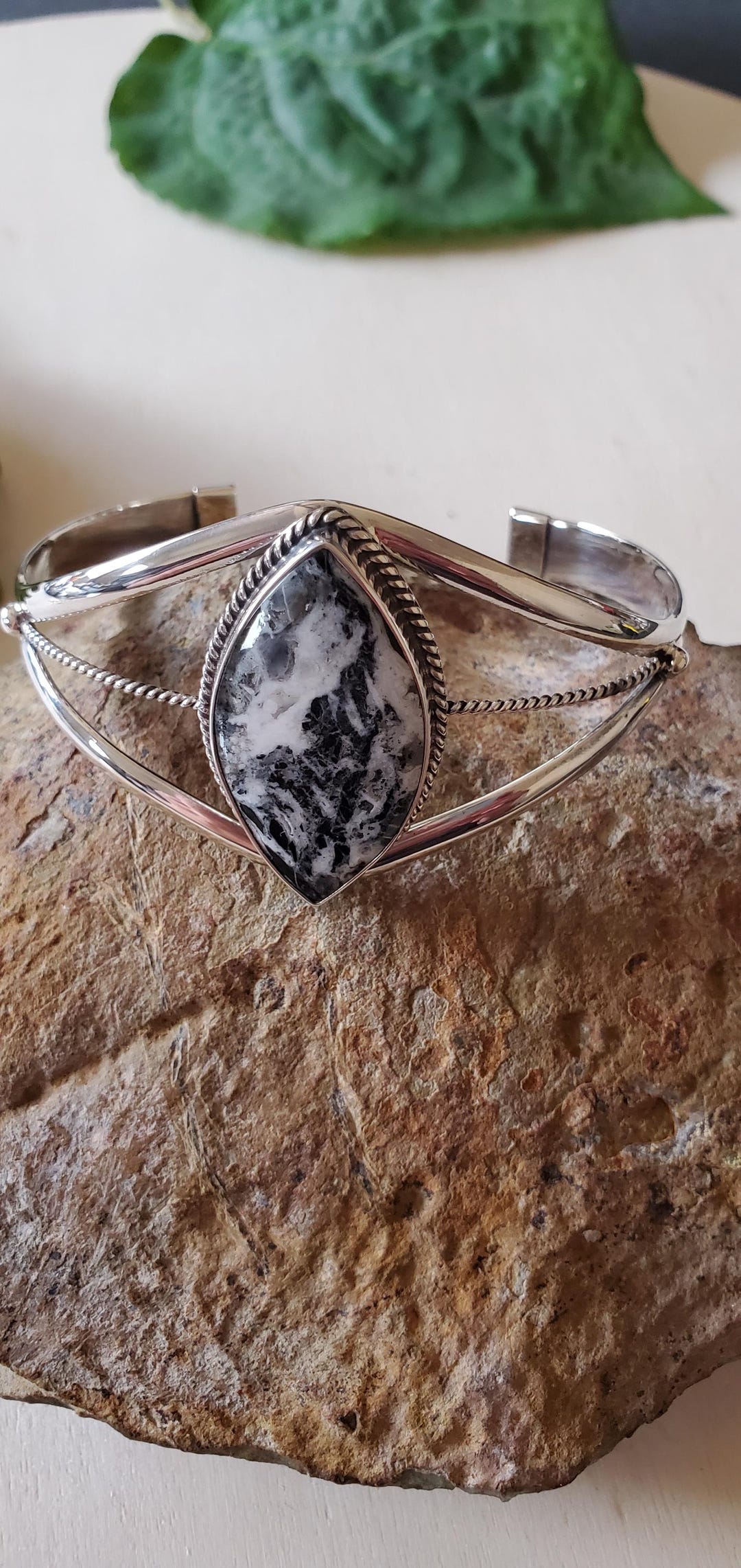 White Buffalo Cuff Bracelet/white Buffalo Cuff/925 Sterling Silver Cuff ...