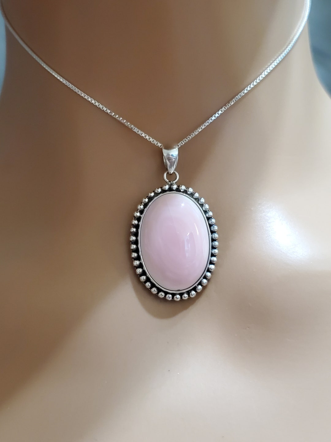 Large Pink Conch Shell Pendant/conch Shell Necklace/sterling Silver ...