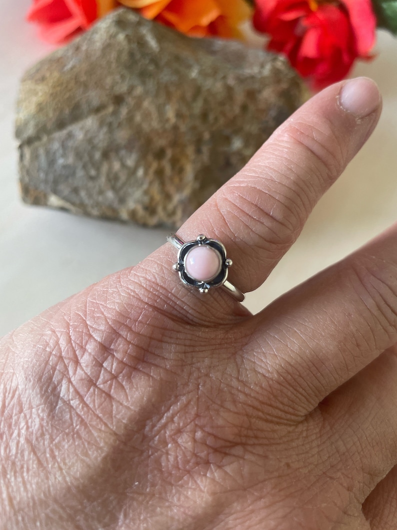 Conch Shell Ring/sterling Silver Pink Conch Shell Ring/dainty Conch Shell Ring/pink Conch Ring ...