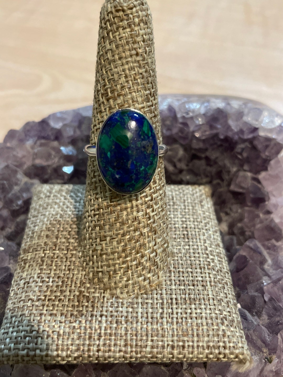 Azurite Malachite Ring/statement Ring/blue Green Stone Ring/color Mix ...