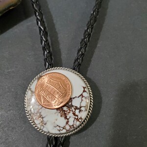 White Buffalo Turquoise Bolo Tie /wild Horse Stone/silver Bolo Tips ...
