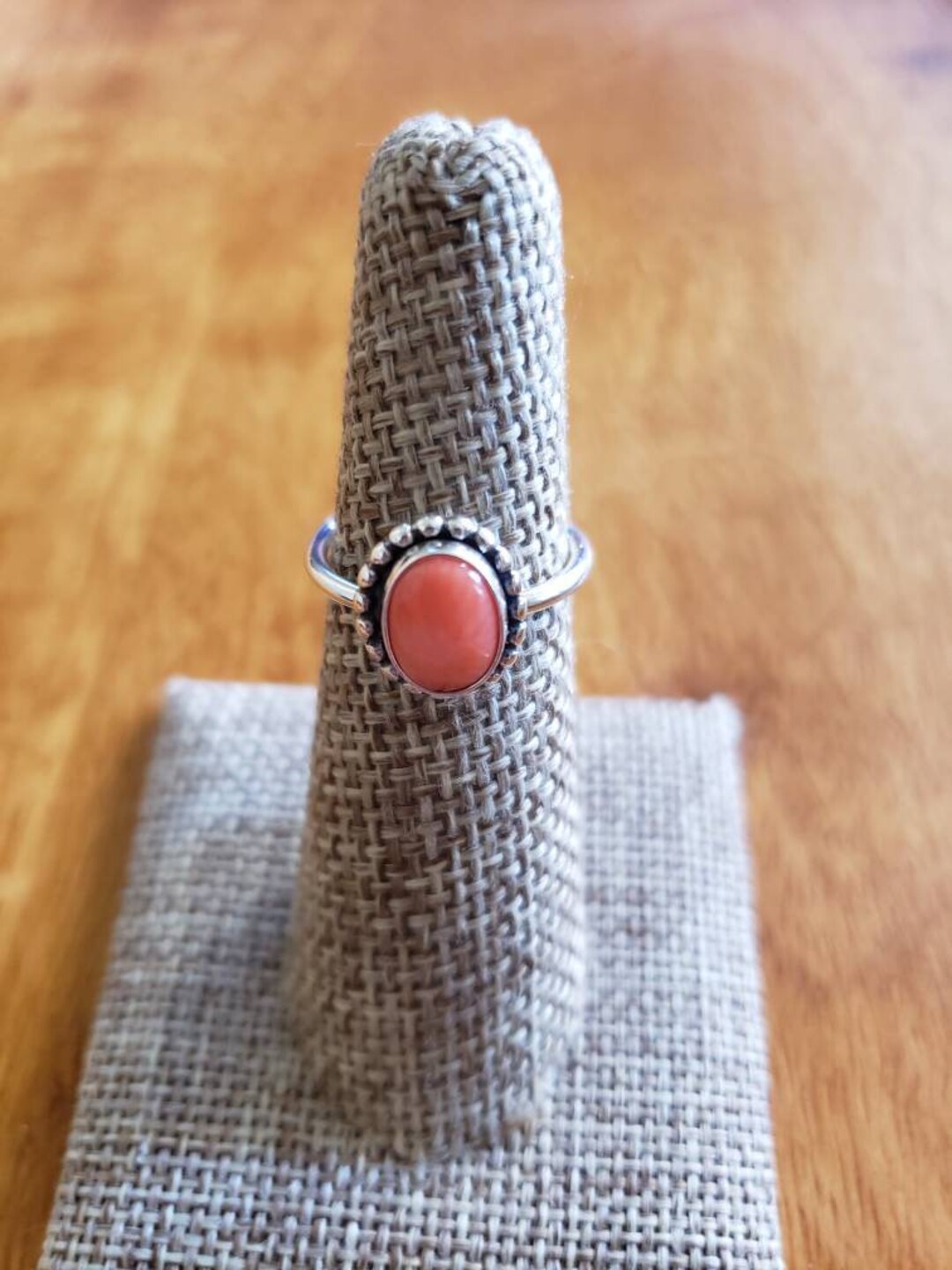 Small Coral Ring/dainty Pink Coral Ring/sterling Silver/genuine Coral ...
