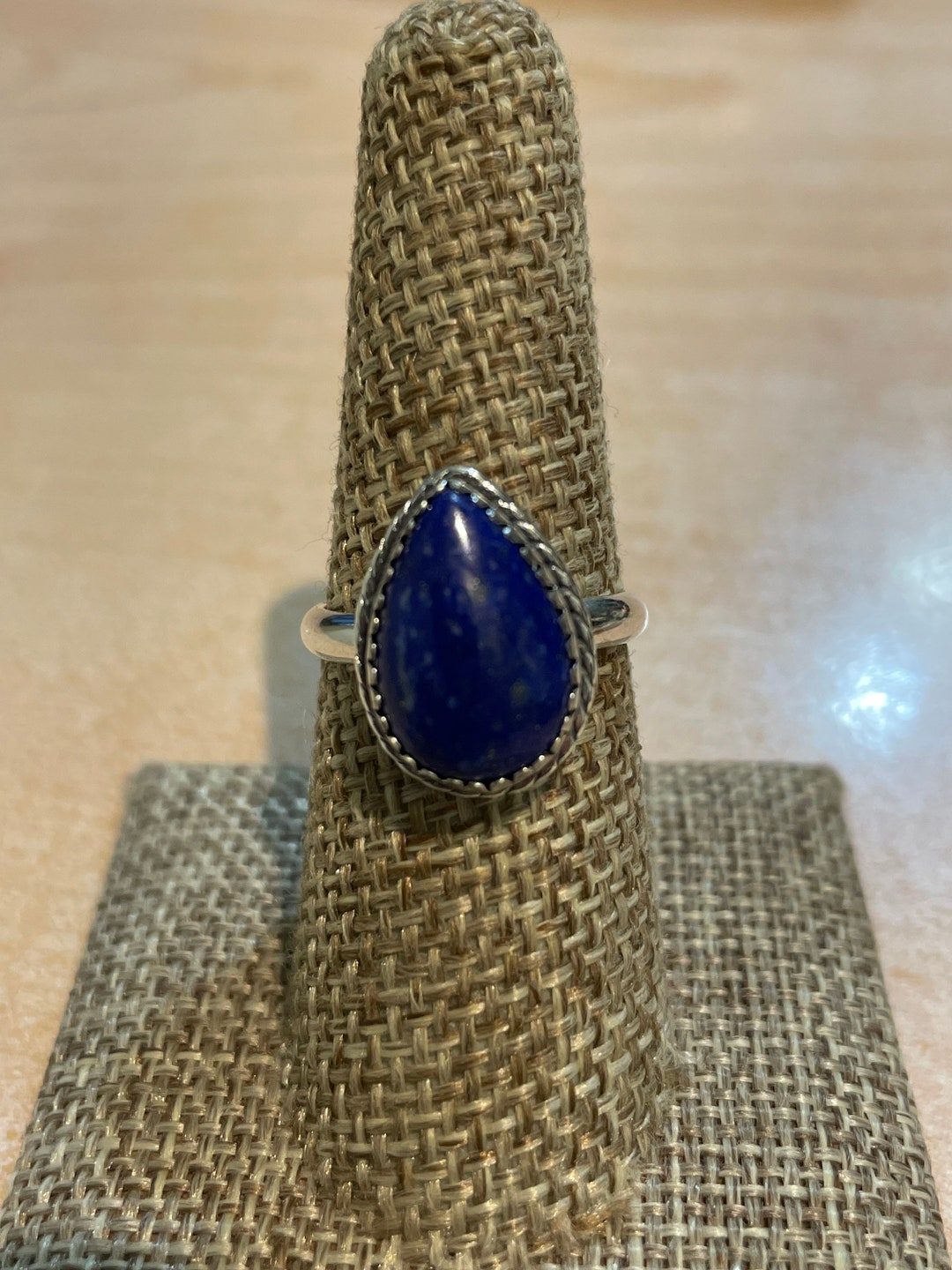 Blue Lapis Lazuli Teardrop Ring/large Lapis Ring/natural Blue Lapis ...