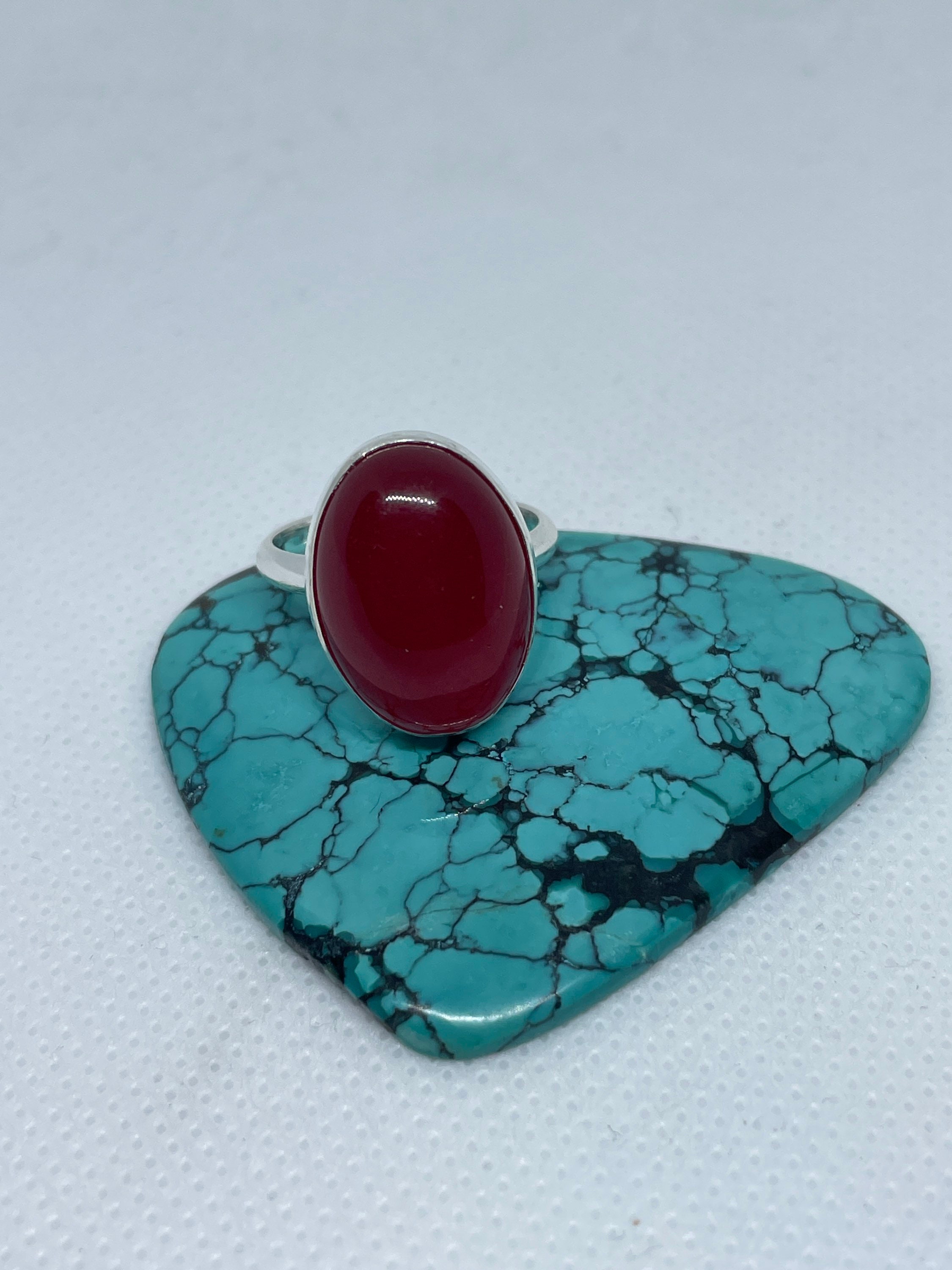 Large Red Jade Ring/statement Ring/handmade Jewelry/sterling | Etsy