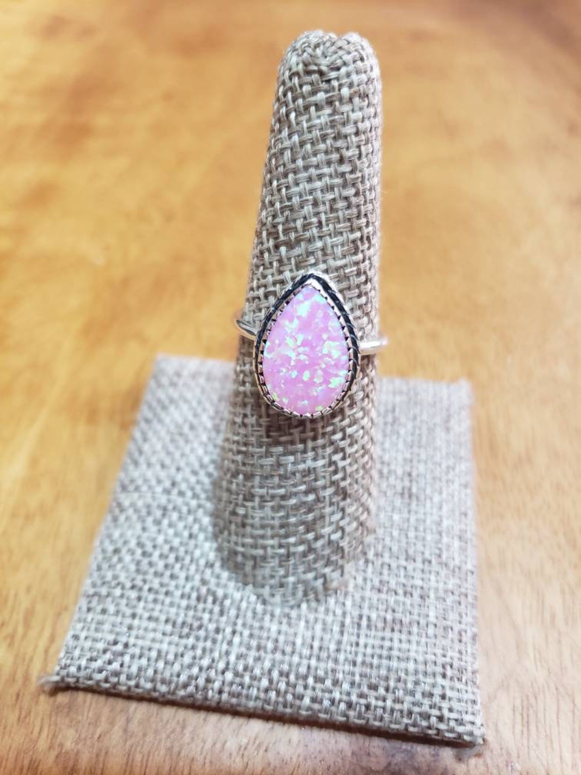 Pink Fire Opal Ring/Teardrop Opal Ring/Statement Ring/Sterling | Etsy