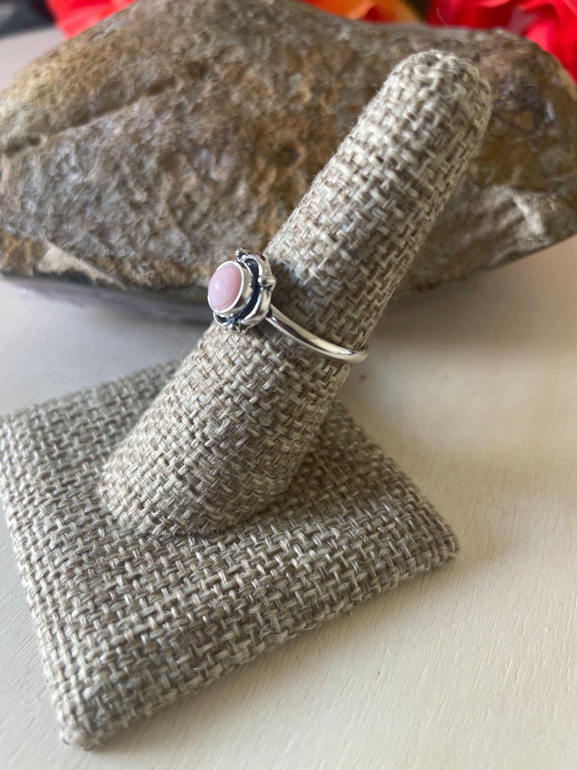 Conch Shell Ring/sterling Silver Pink Conch Shell Ring/dainty Conch ...
