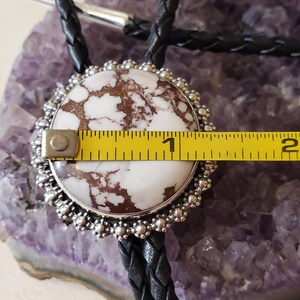 White Buffalo Turquoise Bolo Tie /wild Horse Stone/silver Bolo Tips ...