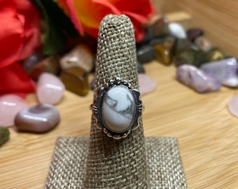 White Buffalo Ring /white Turquoise/sterling Silver Solid Band ...