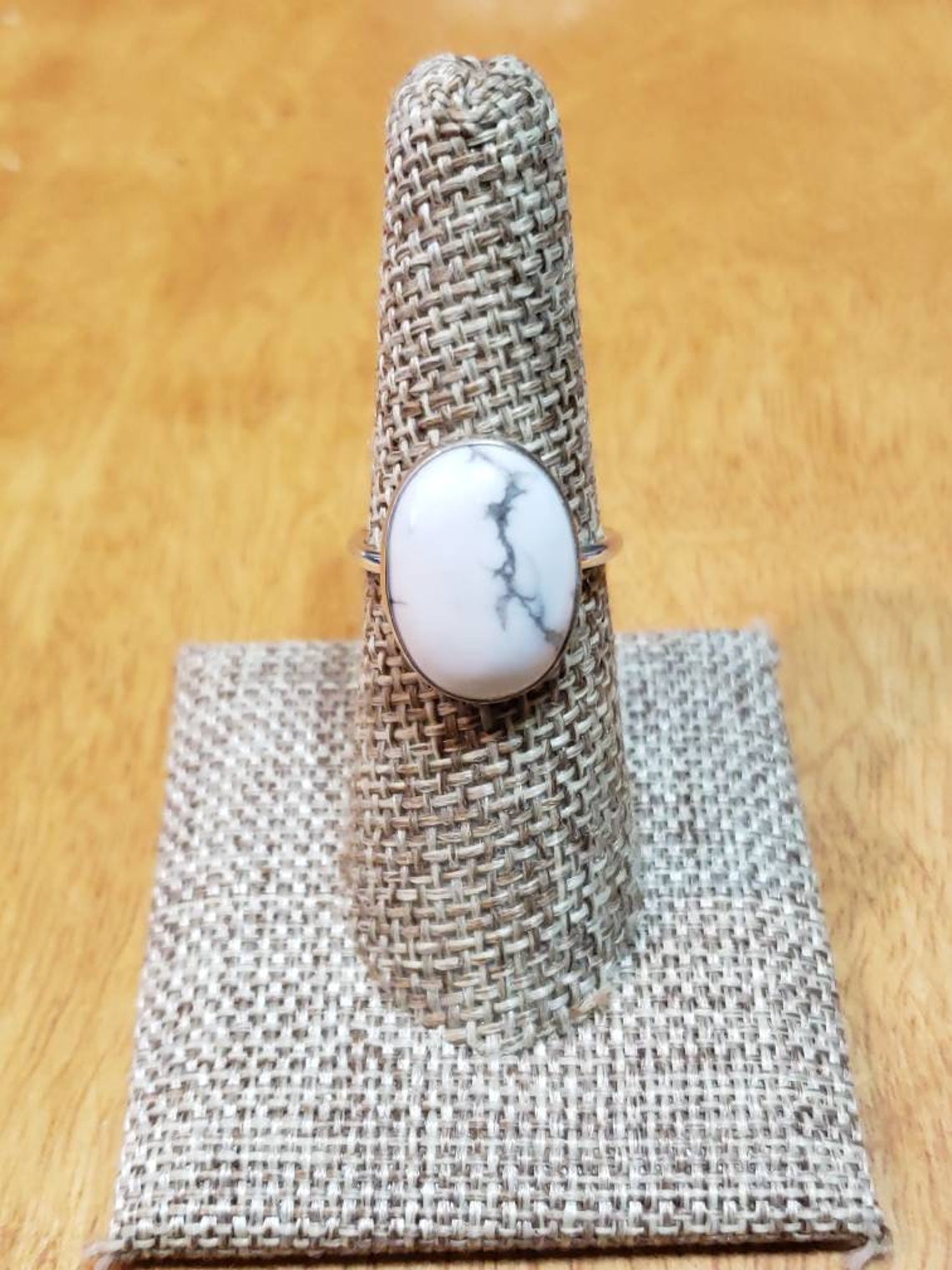 White Buffalo Ring/white Turquoise Ring/howlite/statement - Etsy