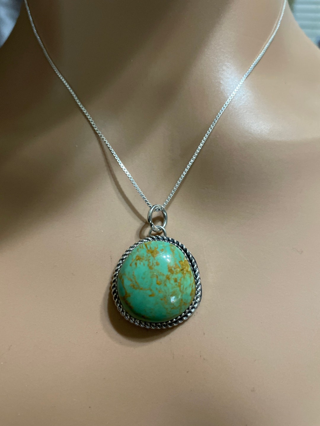 Dainty Turquoise Pendant Necklace/ Turquoise Pendant/sterling Pendant ...