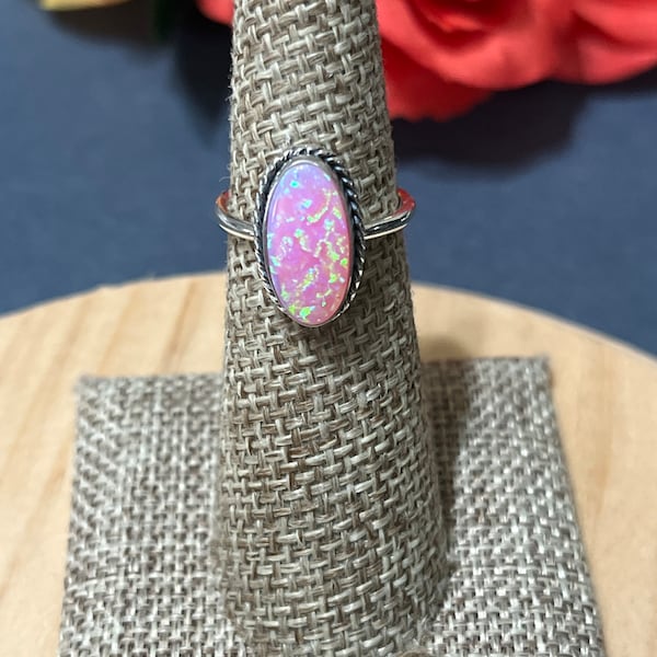 Pink Fire Opal Ring - Etsy