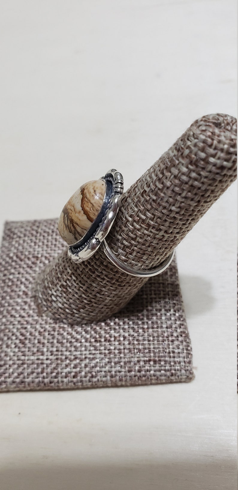Large Picture Jasper Ring Sterling Silver/ Solid Band/ Custom - Etsy