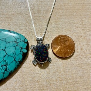 Fire Black Opal Turtle Pendant/black Opal Turtle /handmade Jewelry/fire ...