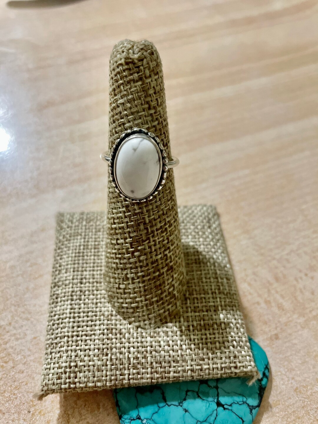 White Buffalo Ring /white Turquoise/sterling Silver Solid Band ...