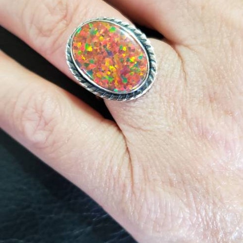 Red Opal Ring /sterling Silver/fire Opal Ring/handmade - Etsy