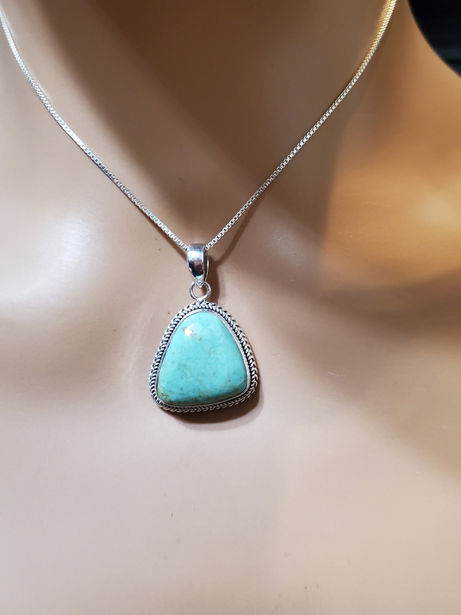 Cute Dainty Turquoise Pendant Necklace/small Turquoise Pendant/sterling ...