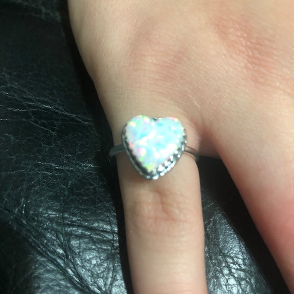 Opal Heart Ring - Etsy