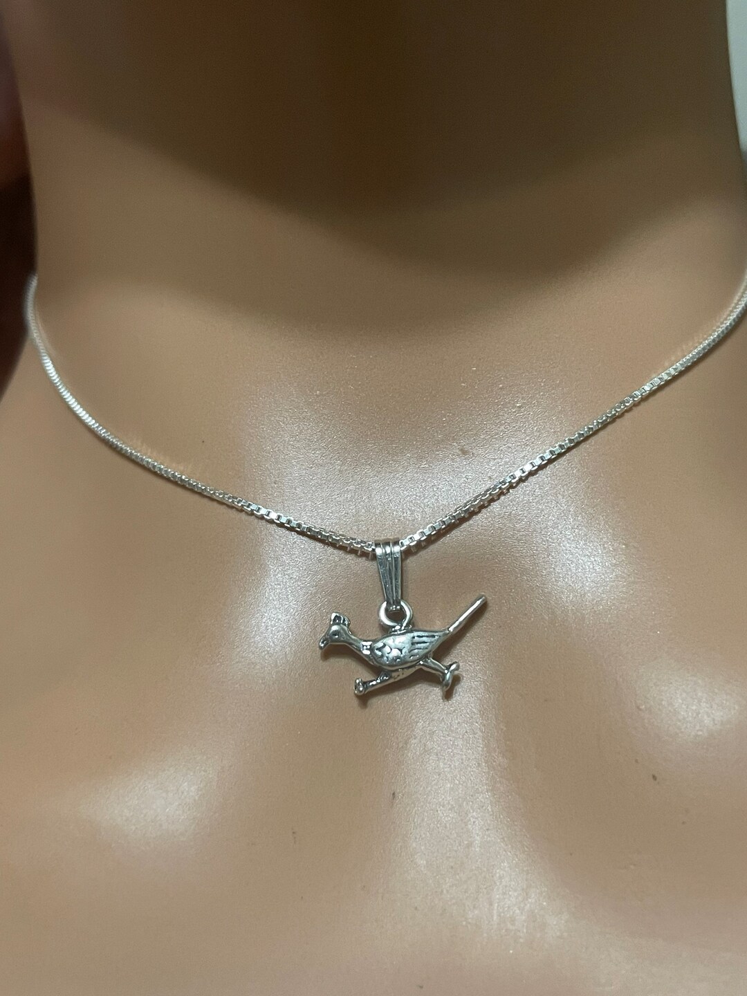 Silver Road Runner Necklace/road Runner Pendant/sterling Silver Road ...