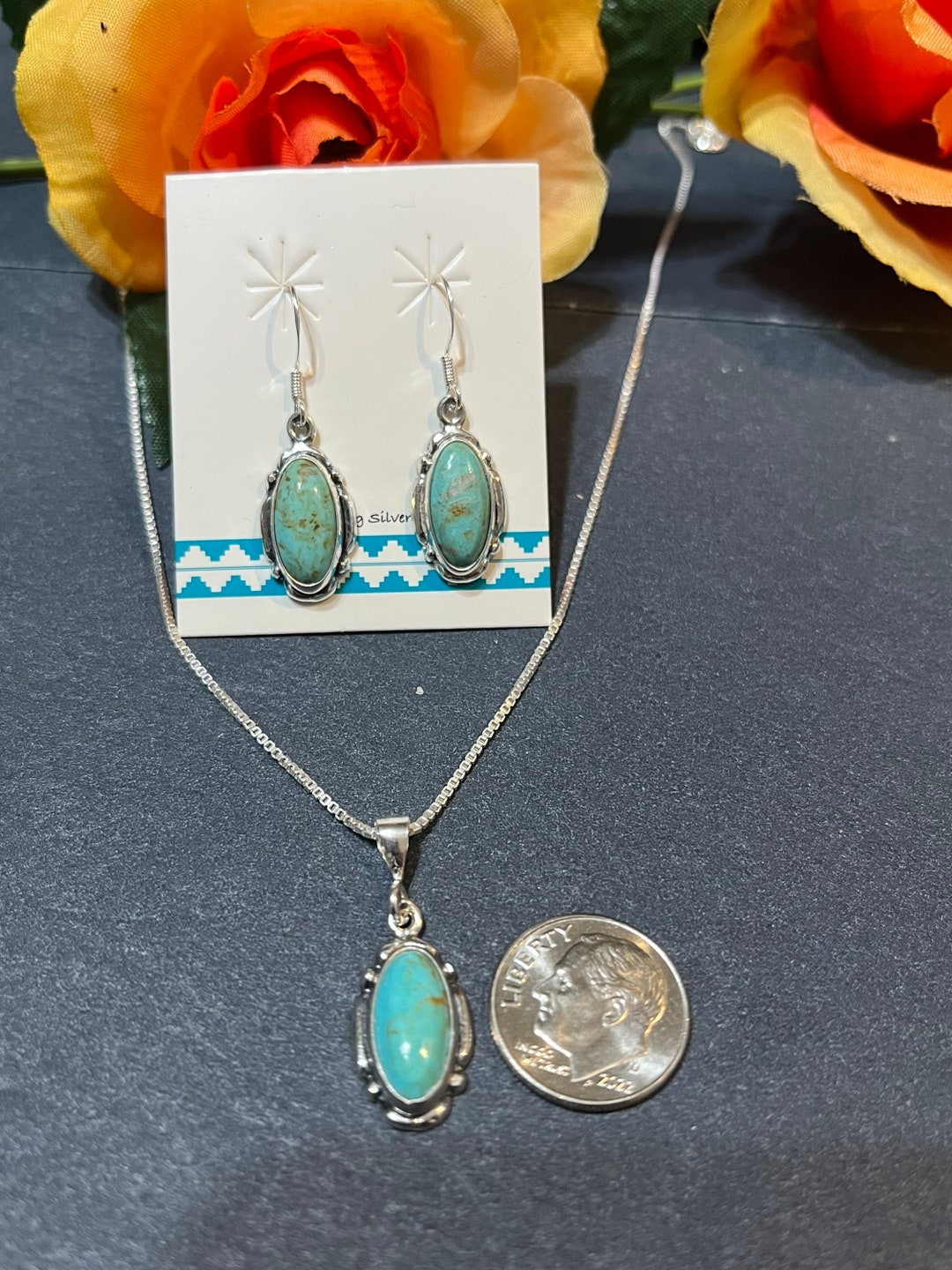 Turquoise Jewelry Sets/green Turquoise Necklace Earring Sets/brown Vain ...