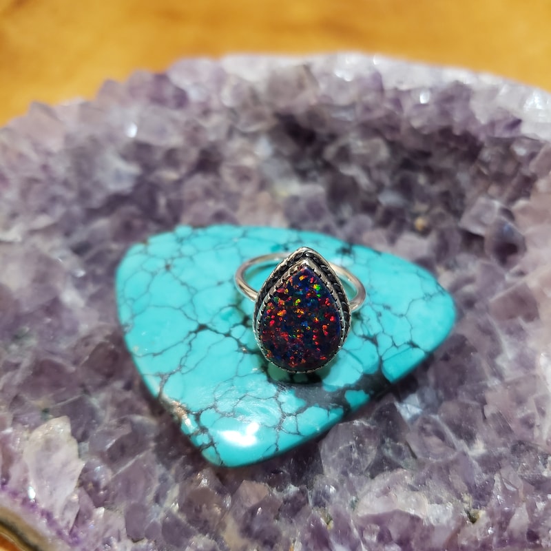 Opal Teardrop Women Rings - Etsy