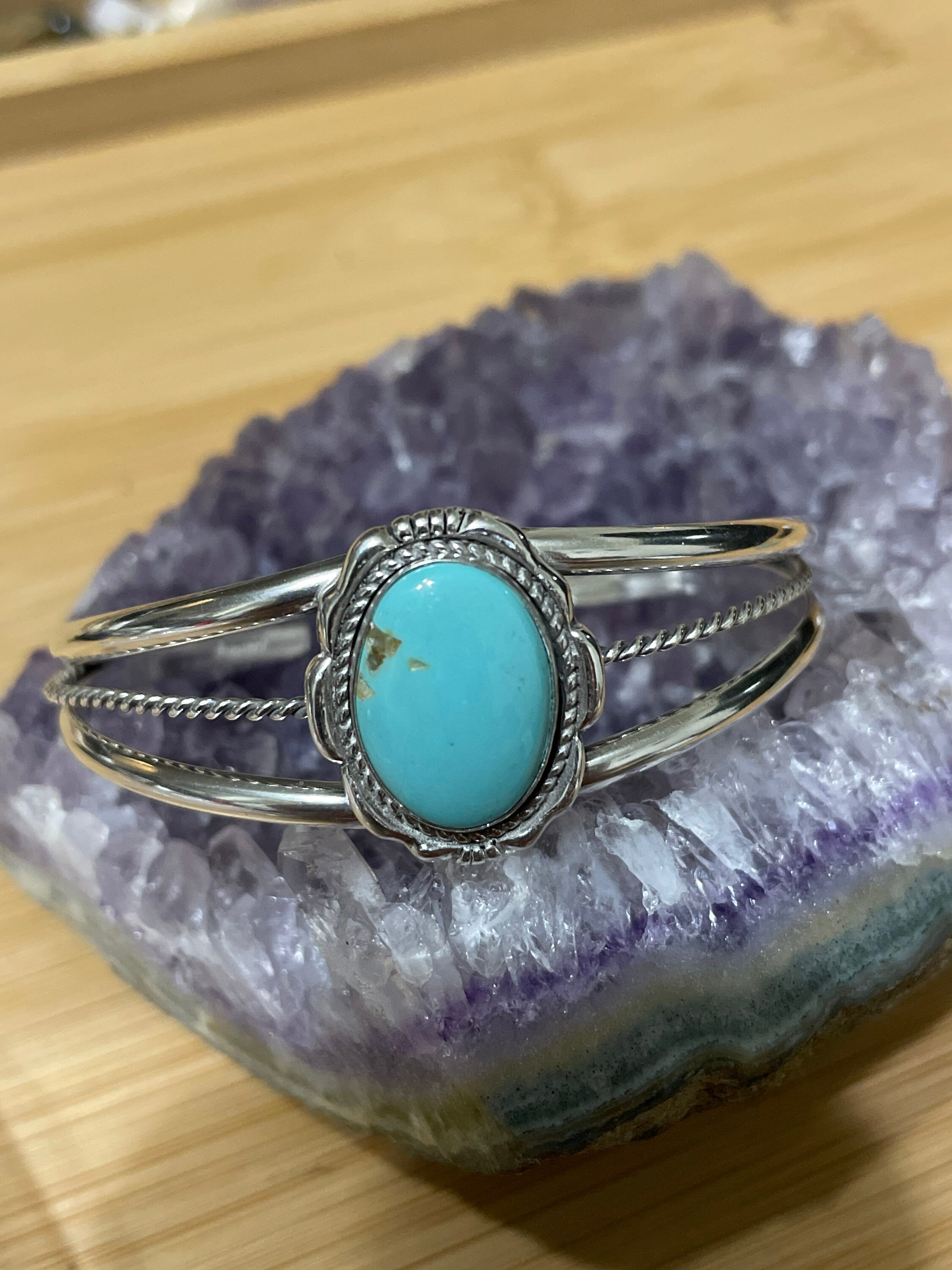 Kingman Turquoise Cuff Bracelet/sterling Silver Turquoise - Etsy