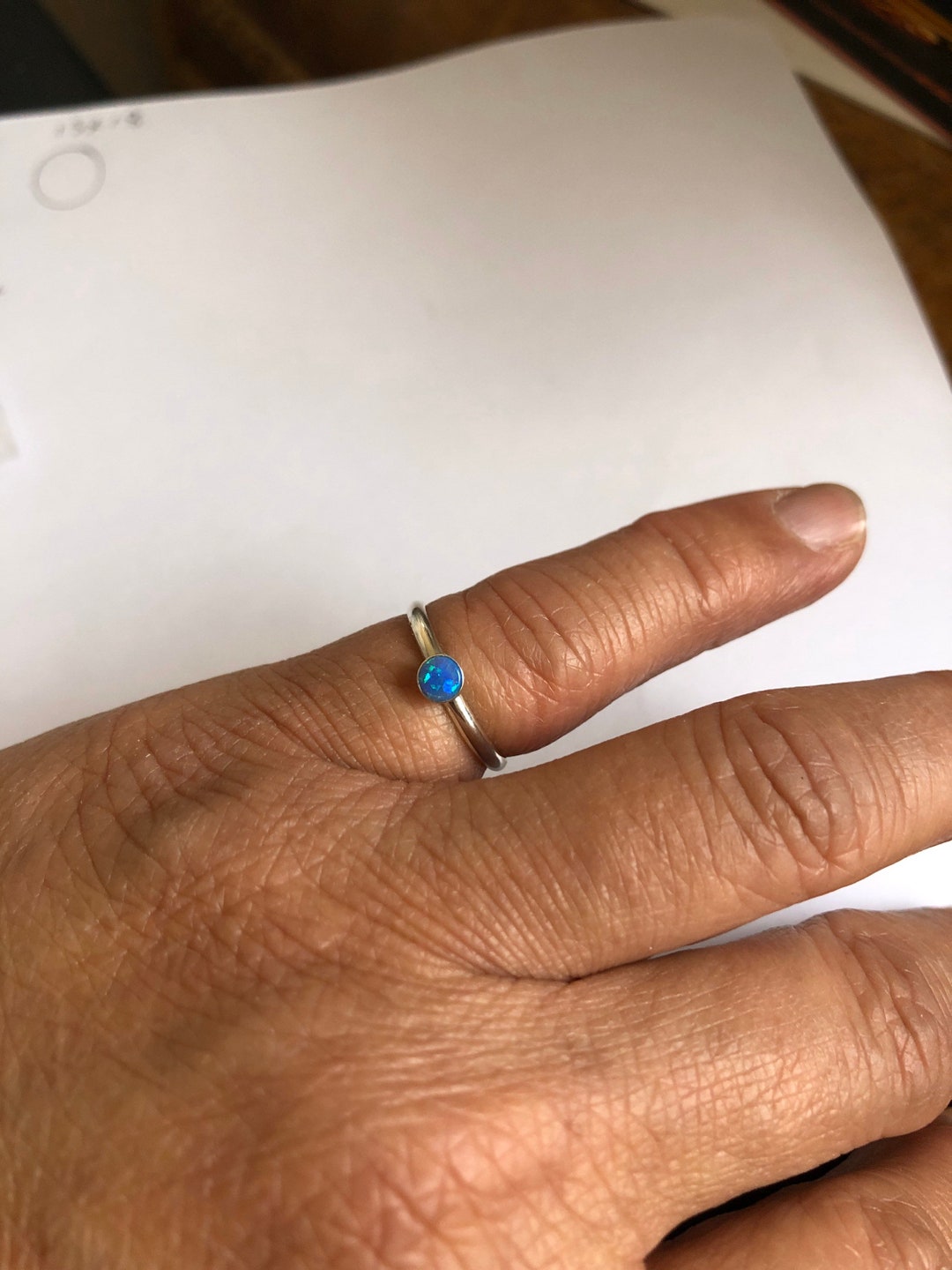 Dainty Fire Opal Ring/sterling Silver/ Stacked Ring/small Opal Ring ...