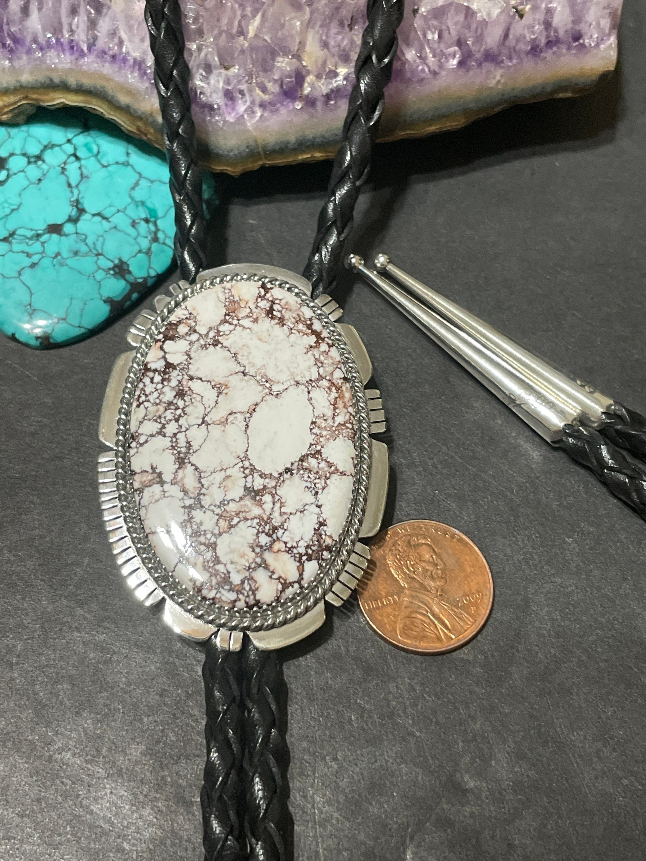 Wild Horse Bolo Tie/white Stone Bolo Tie/crazy Horse Bolo - Etsy