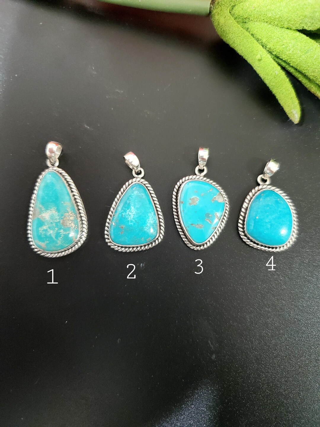 Dainty Blue Turquoise Pendant Necklace/small Turquoise Pendant/sterling ...