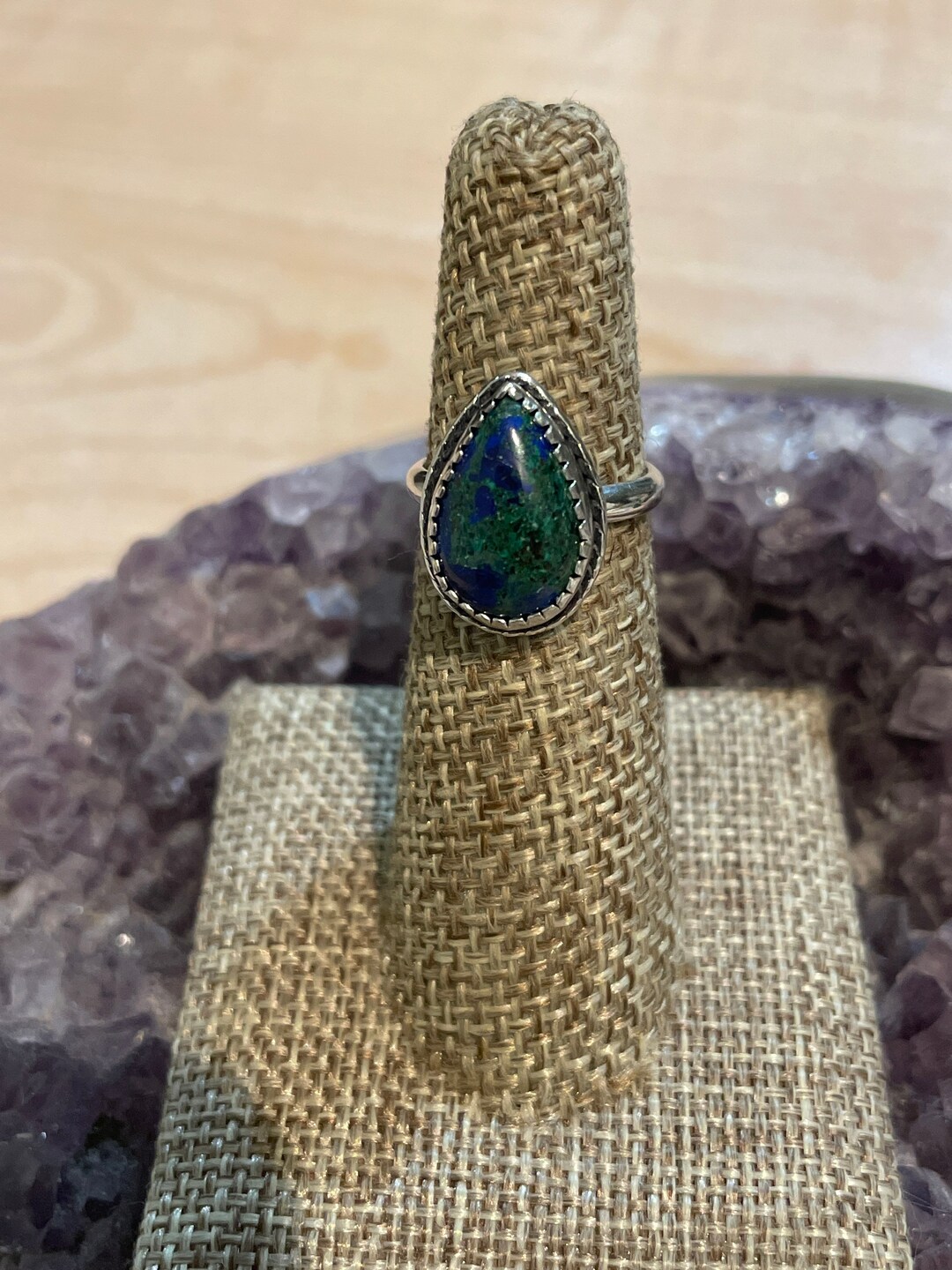 Natural Azurite Ring/azurite Teardrop Ring/natural Azurite Ring /blue ...