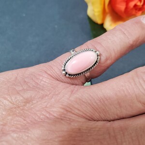 Oval Pink Conch Shell Ring/sterling Silver Queen Conch Shell Ring/conch ...