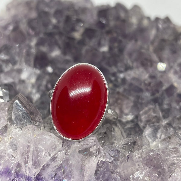 Red Jade Ring - Etsy