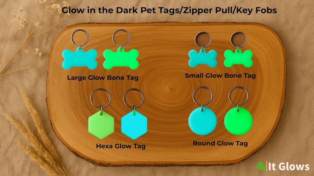 Glow in the Dark Pet Tags /glow Pet Accessories/ Dog Pet Tags/ Cat Pet ...