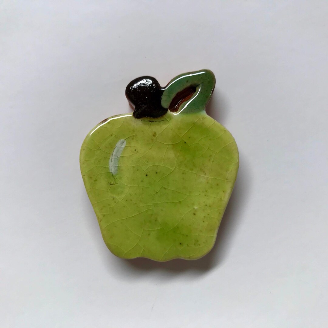 Handcrafted Redware Apple Bowl Filler: Crackle Glaze Folk Art - Etsy