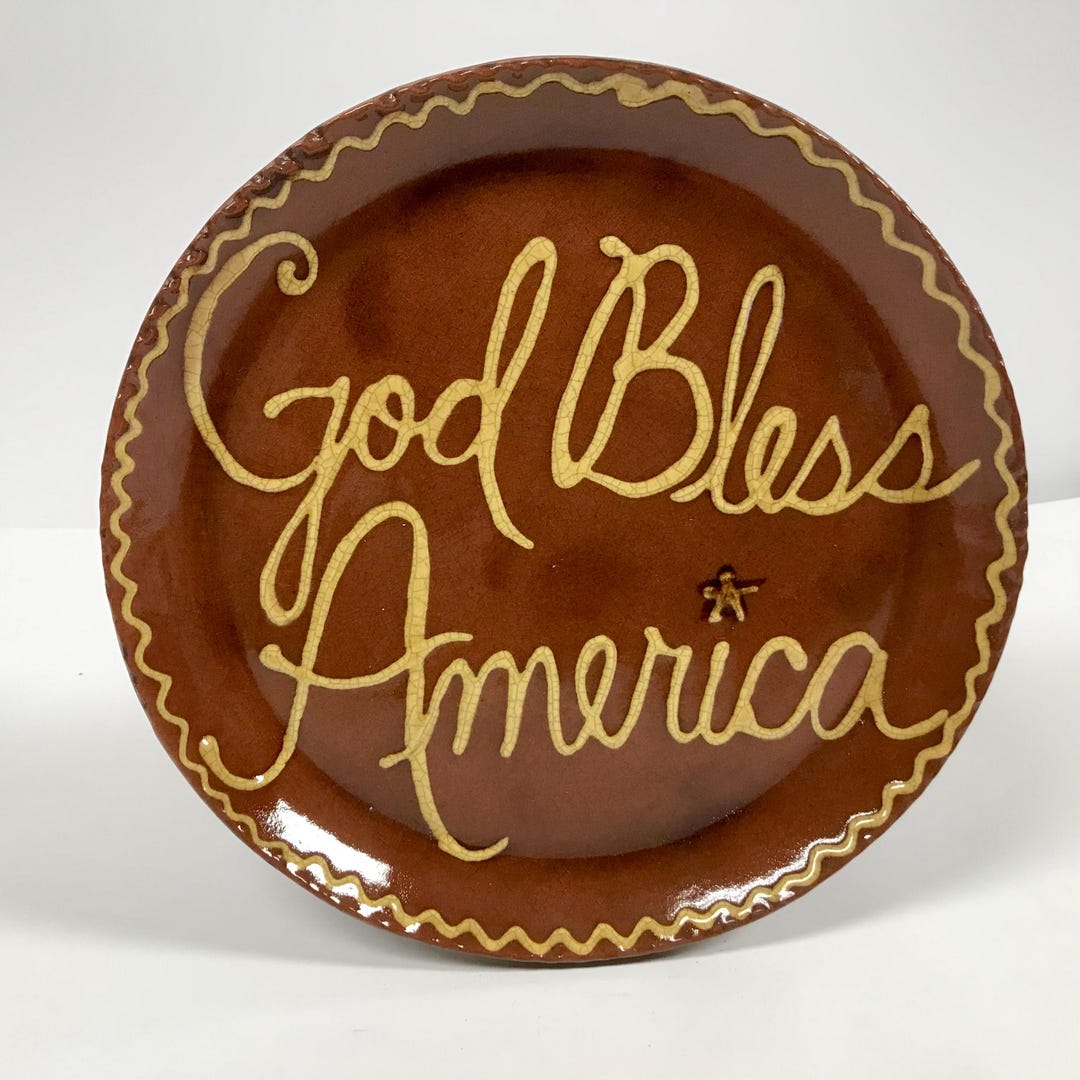 Smith Redware Handcrafted, Slip Decorated Plate, Primitive, Folk Art ...