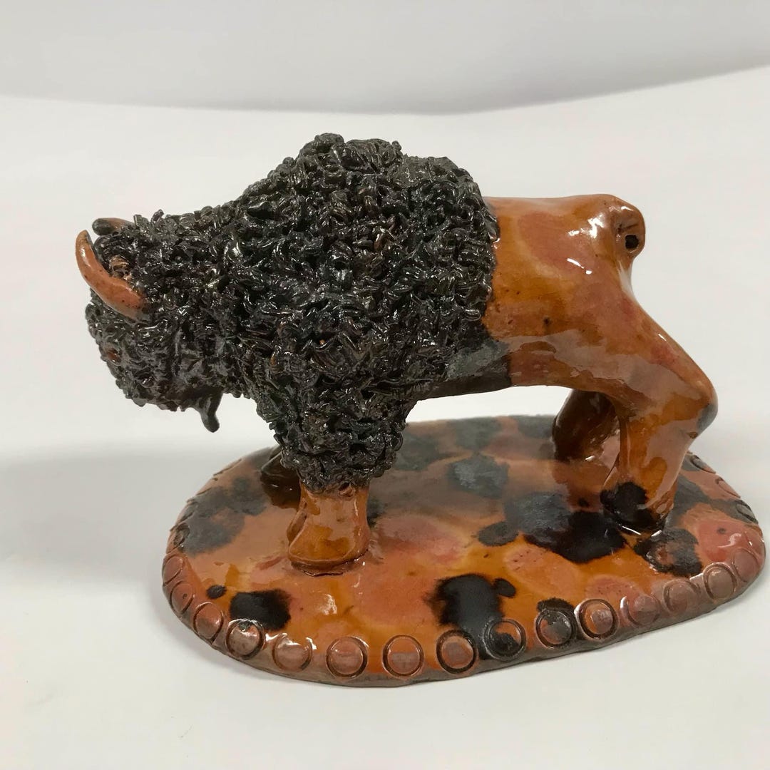 Hand Sculpted Redware Bison: Turtlecreek Pottery Reproduction - Etsy