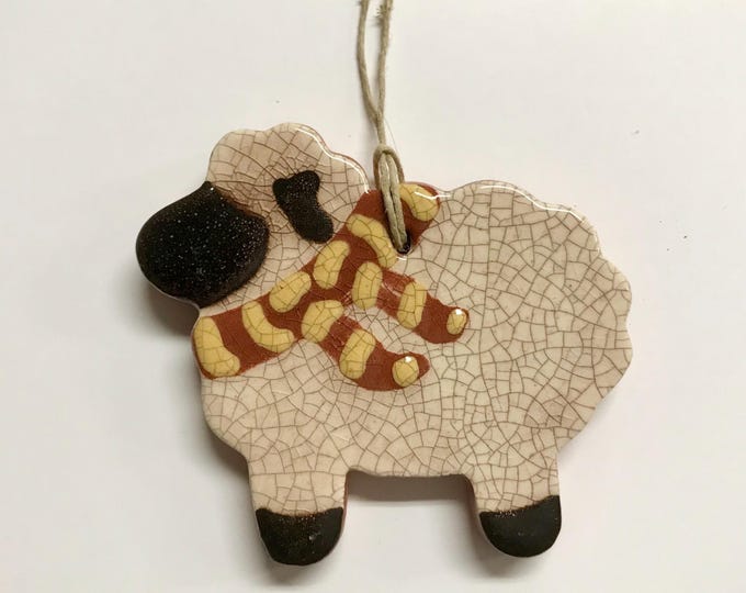 Smith Redware - Handmade Fluffy Sheep Lamb Ornament - Folk Art, Hand ...