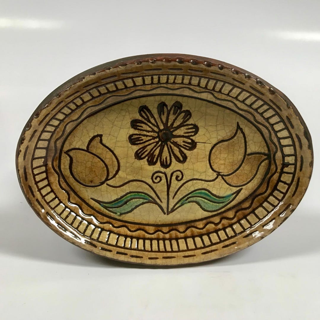 Smith Redware Handcrafted Slab Plate Folk Art, Patriotic, Made in USA ...