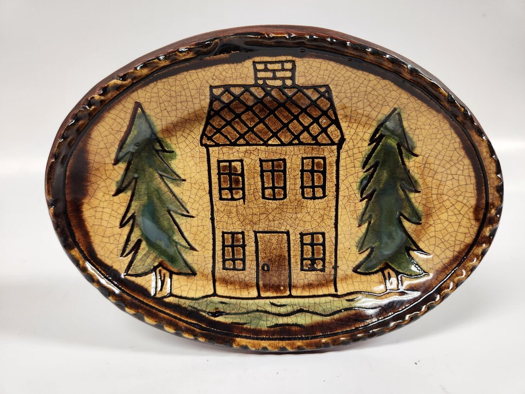 Smith Redware - Handcrafted Slab Plate - Folk Art, Patriotic, Made in ...