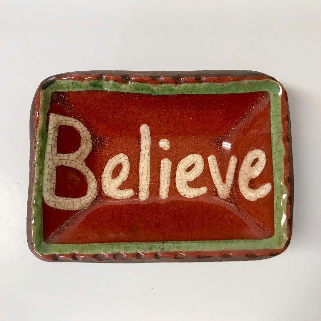 Smith Redware Handmade Christmas Plate Folk Art, Hand Painted, USA Made ...