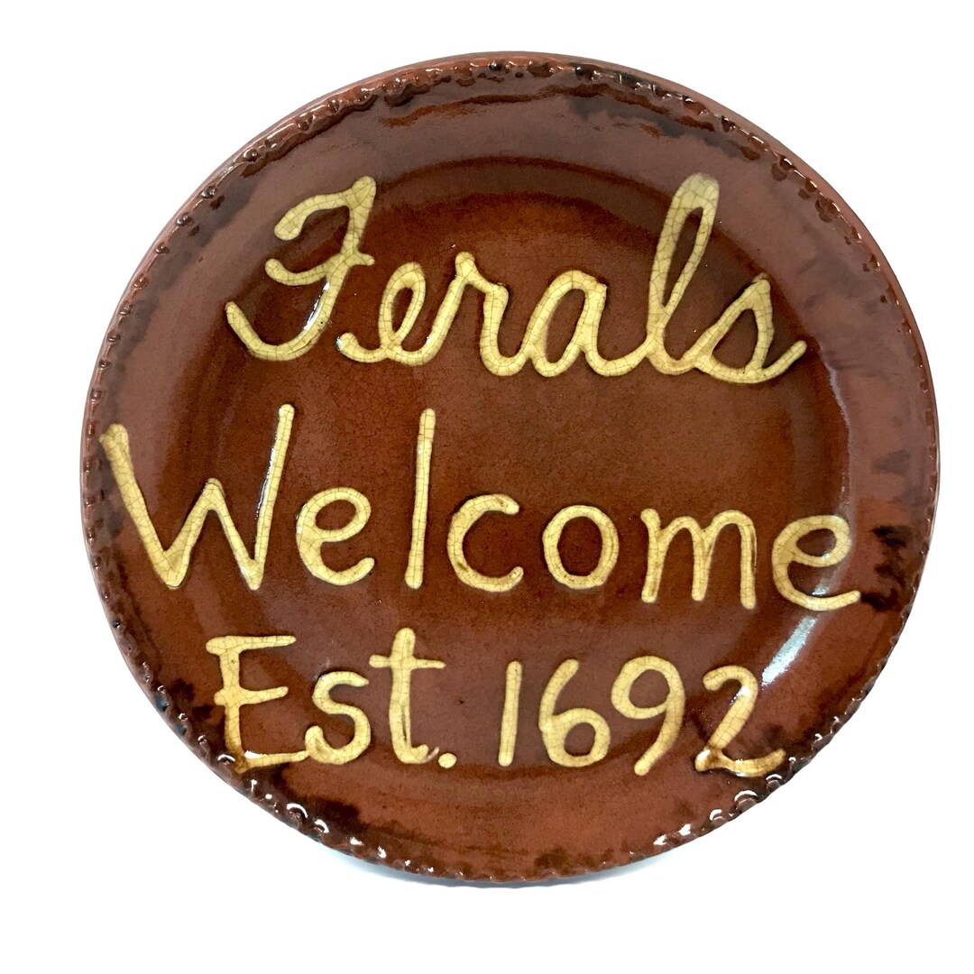 Smith Redware Handcrafted Ghost Plate Folk Art, Autumn, American Made ...