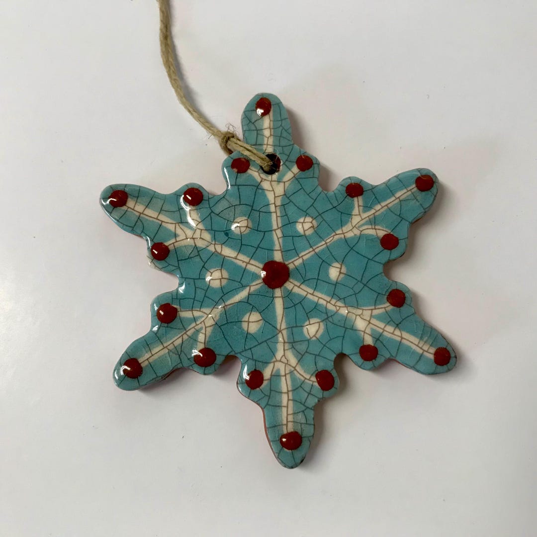 Smith Redware Earthenware Pottery, Christmas ORNAMENT, Snowflake ...