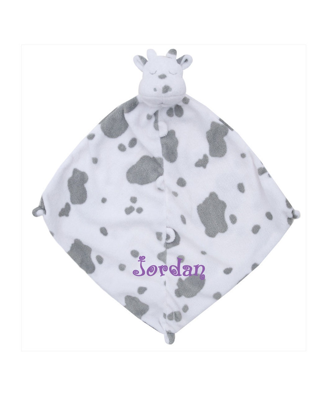 Personalized Angel Dear Cow Baby Lovey Gift: Unique Baby Name Security ...