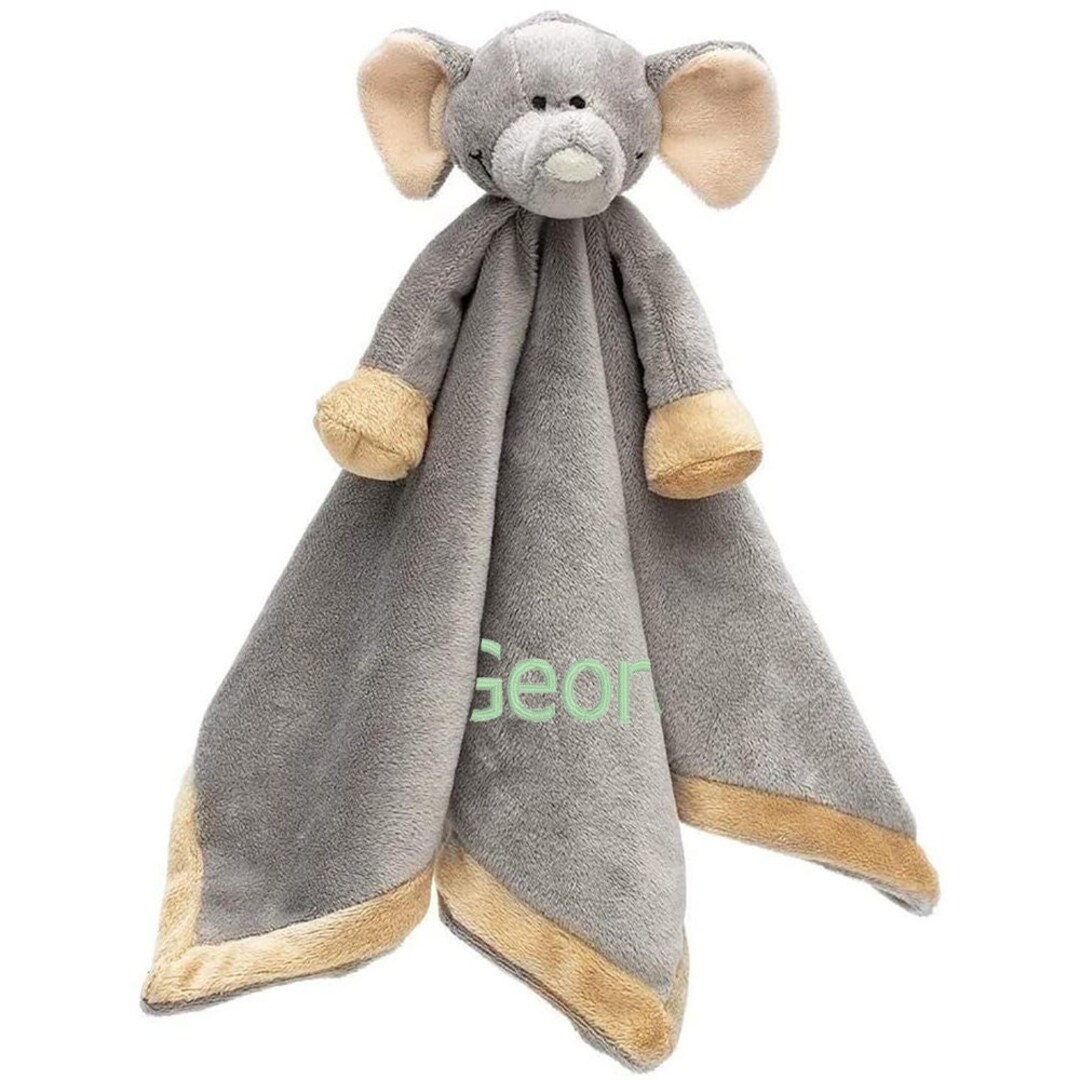 Personalized Elephant Baby Comforter Lovey: Baby Name Security Blanket ...