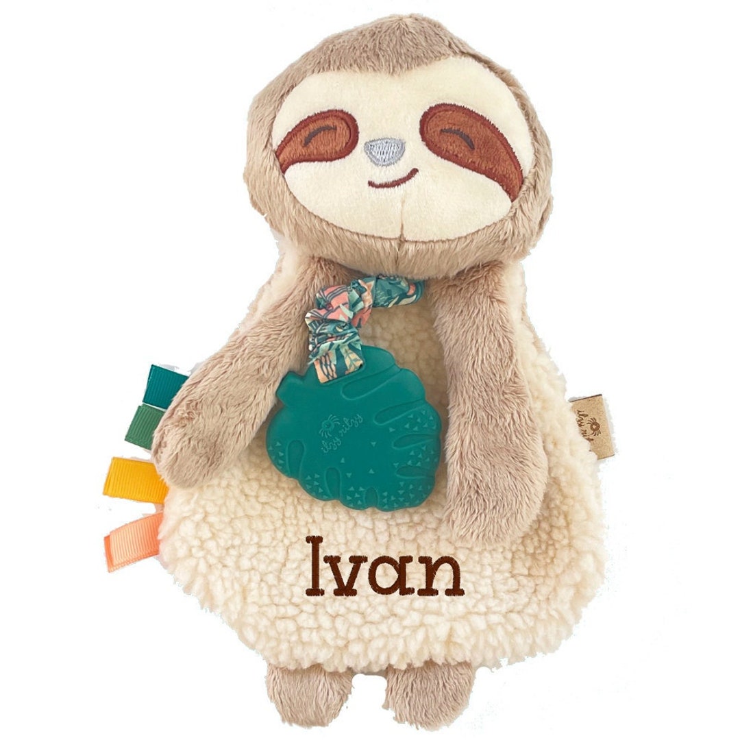 Personalized Peyton the Sloth Teether & Baby Lovey Gift: Baby Name ...