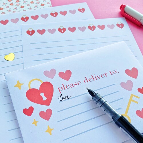 Printable Valentine's Day Letter Writing Set February - Etsy
