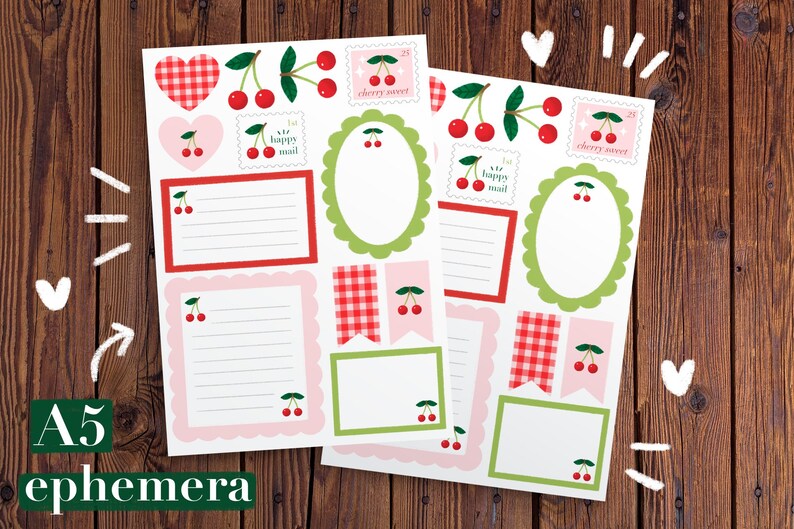 Printable Cherry Letter Writing Kit Penpal Paper & Envelope - Etsy