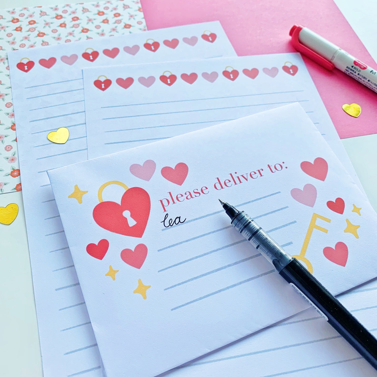 Printable Valentine's Day Letter Writing Set February - Etsy