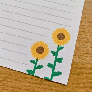 Printable Sunflower Letter Writing Set Penpal Paper & Envelope Kit ...